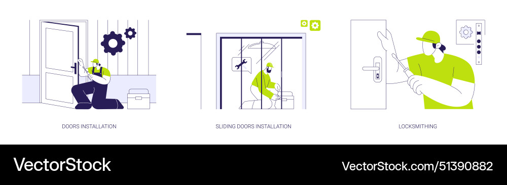 Door service abstract concept Royalty Free Vector Image Door service abstract concept Royalty Free Vector Image