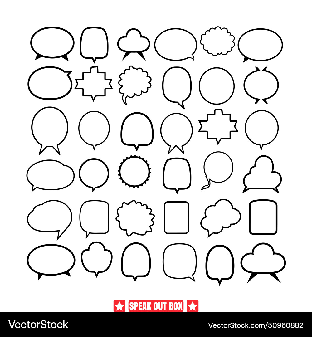 Expressive exchange speak out box graphics Vector Image