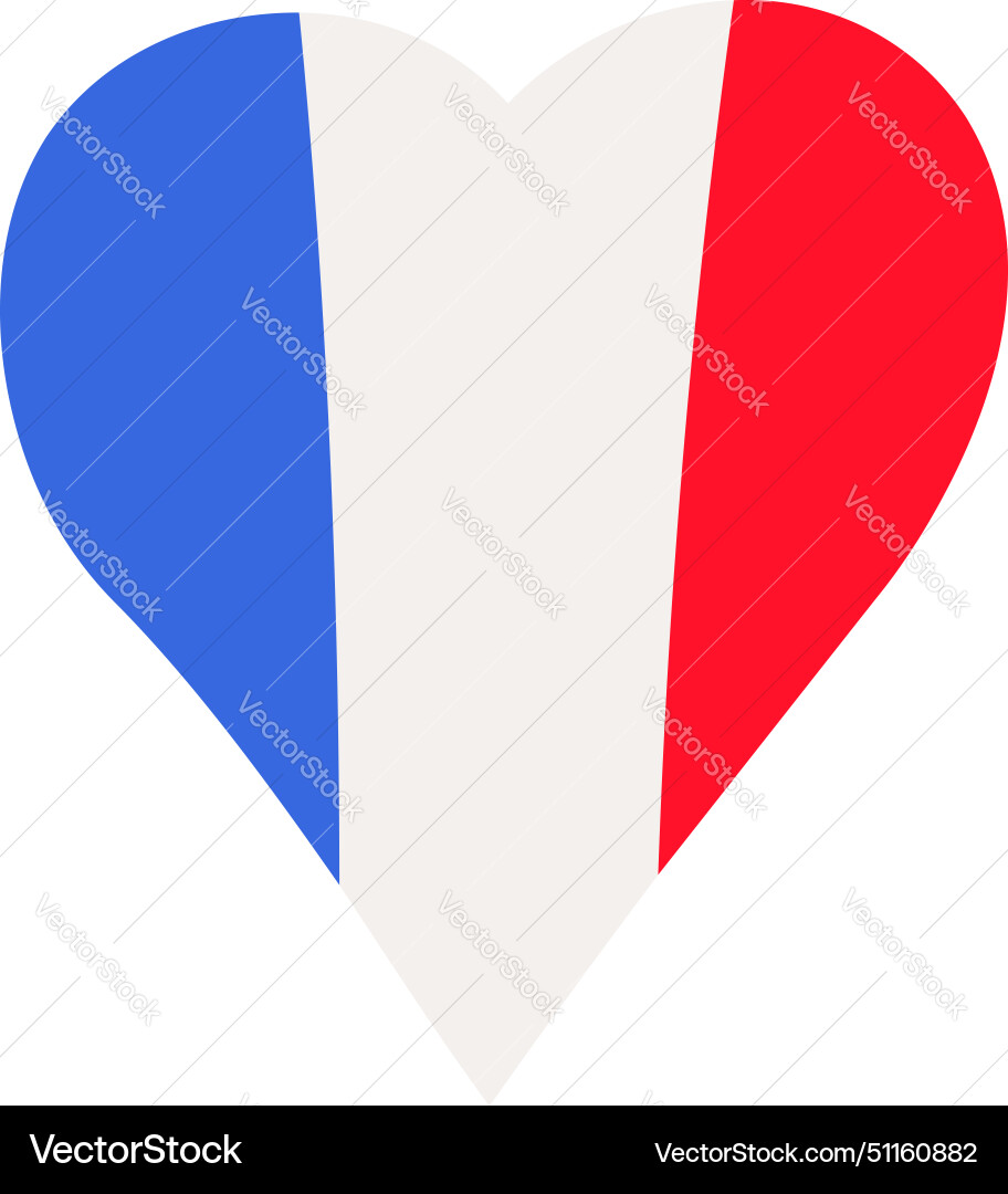 France heart symbol with flag stripes Royalty Free Vector