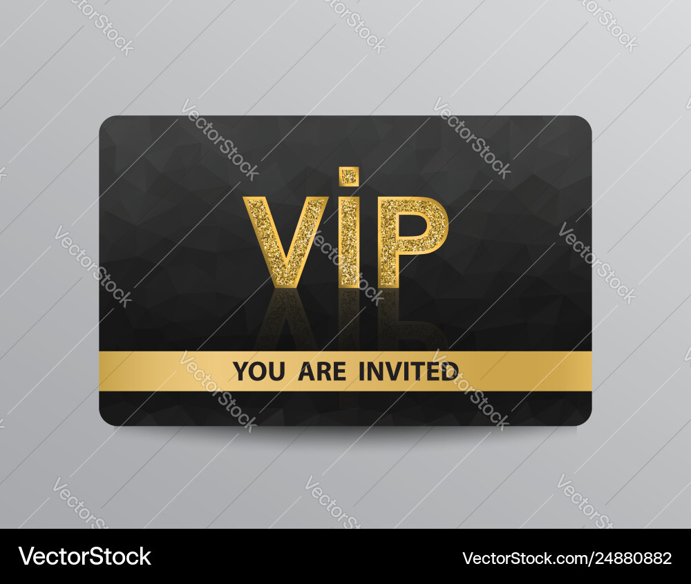 Golden vip card Royalty Free Vector Image - VectorStock
