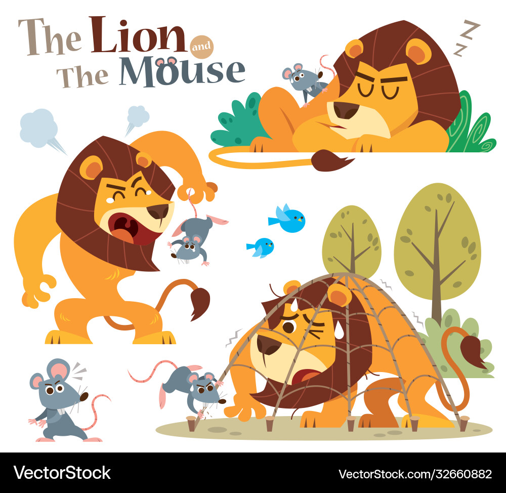 Lion and Mouse Story Vector Images (21)