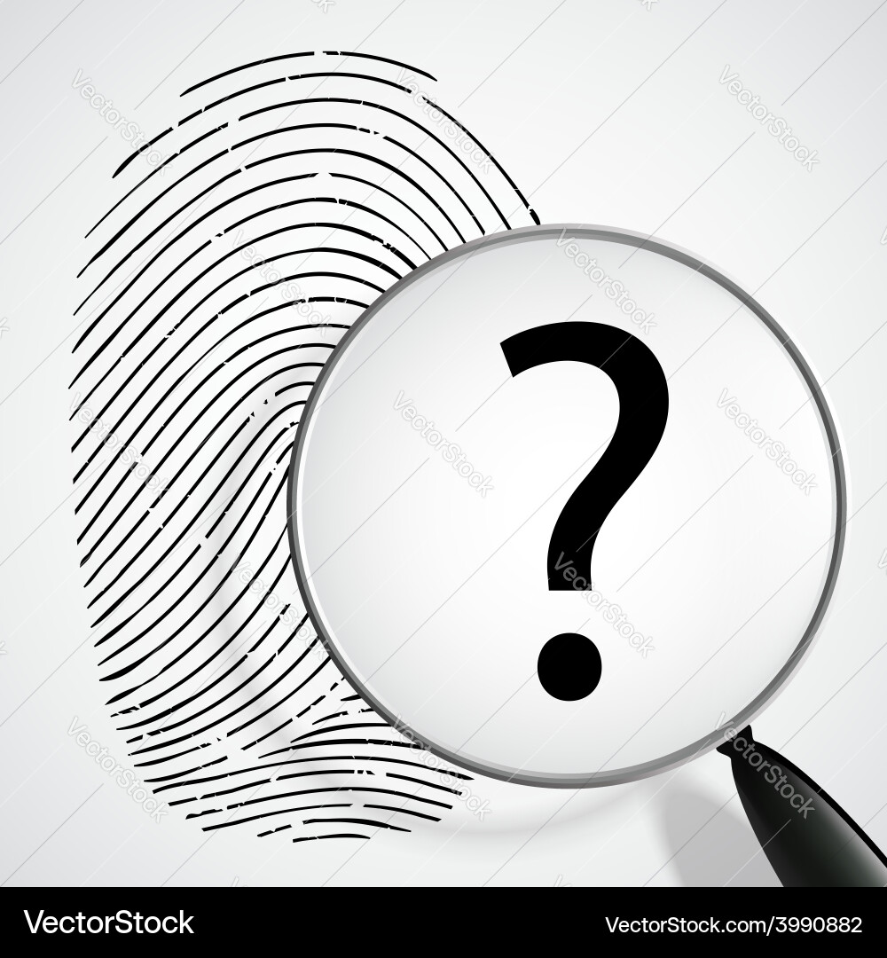Magnifying glass with a question mark Royalty Free Vector