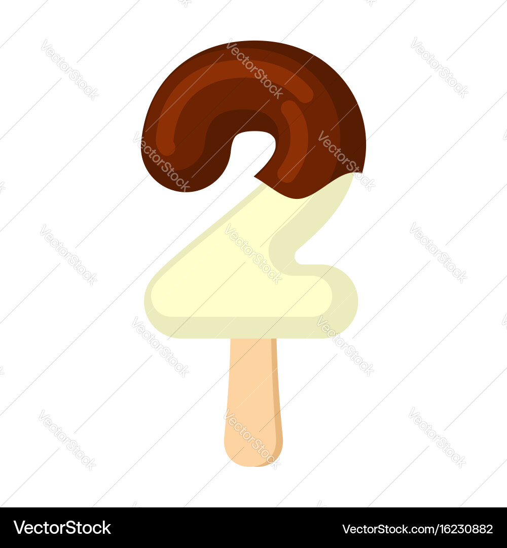 Nummer 2 Eis schriftarten popsicle alphabet zwei Vektorbild