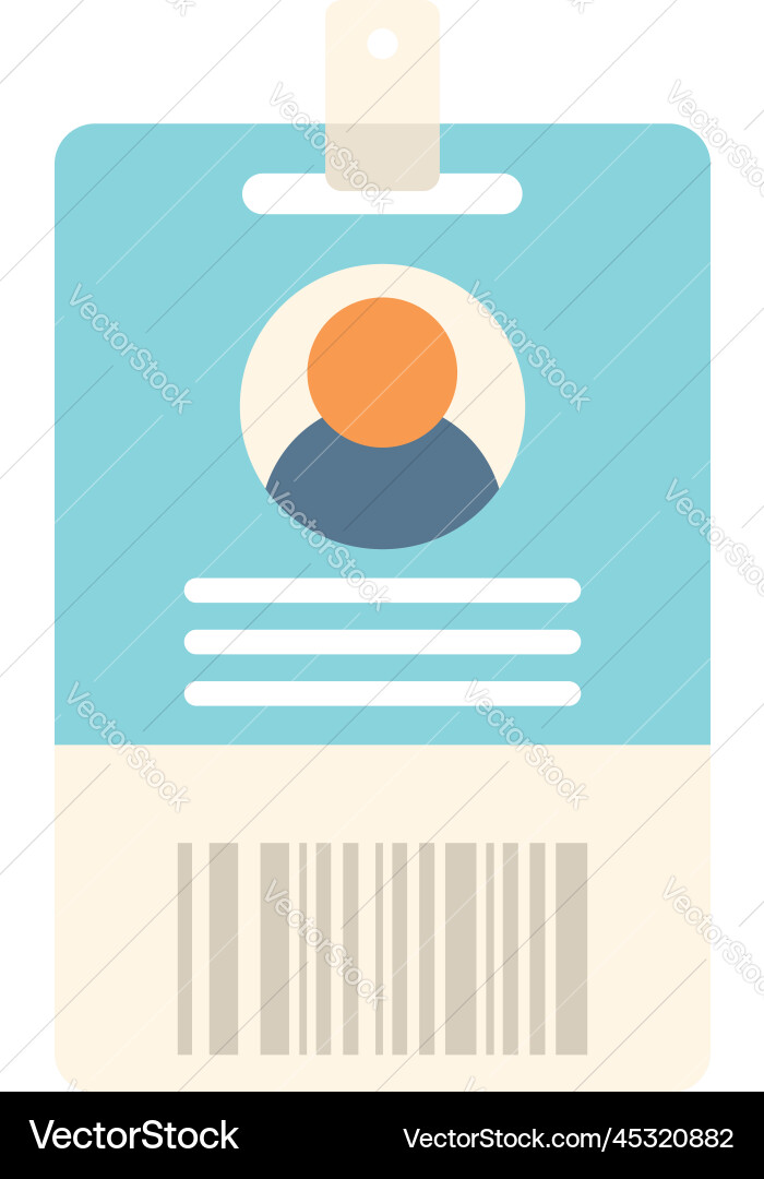 Personal id card icon flat pass office Royalty Free Vector