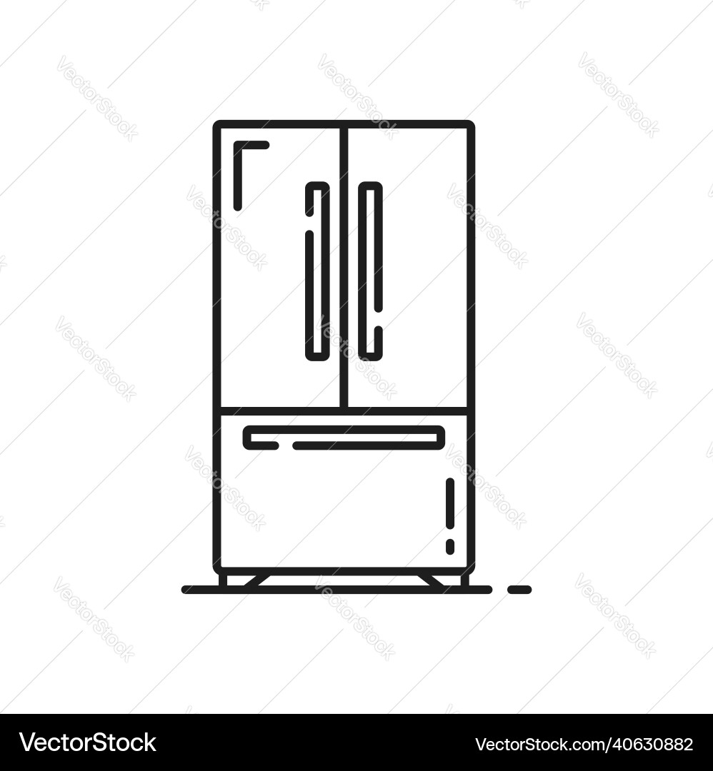 Refrigerator with side-by-side double door system Vector Image