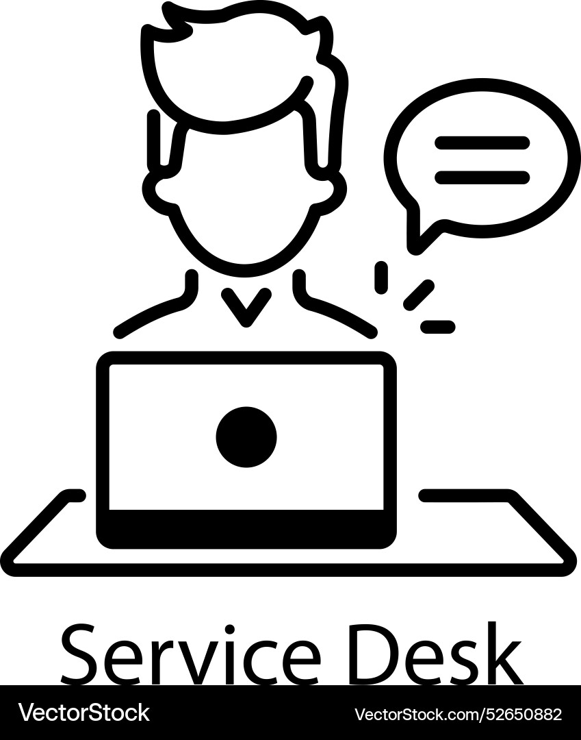 Service desk Royalty Free Vector Image - VectorStock