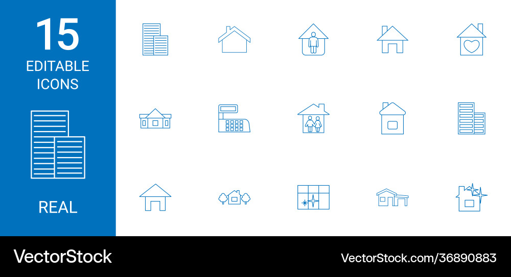 15 real icons Royalty Free Vector Image - VectorStock