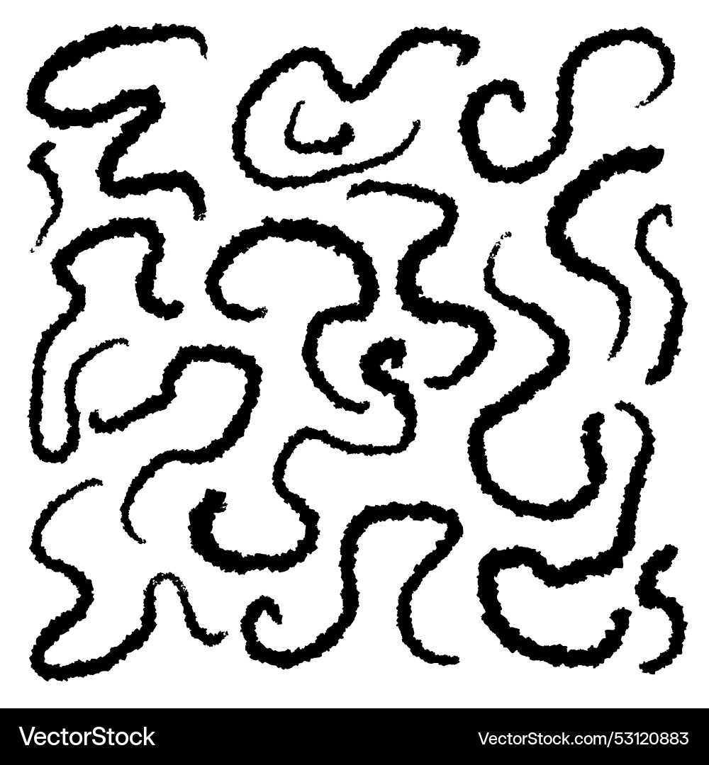 Abstract black and white squiggly line pattern Vector Image