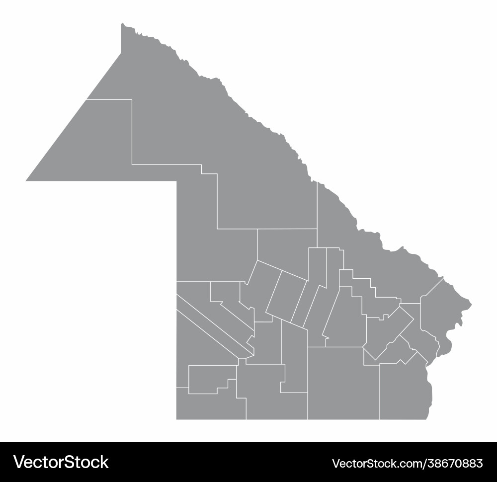 Chaco province administrative map Royalty Free Vector Image