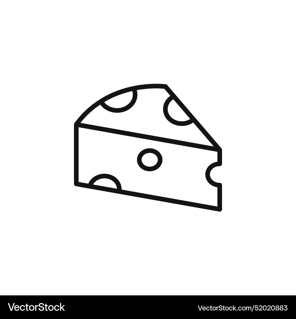 Cheese icon outline collection in black Royalty Free Vector