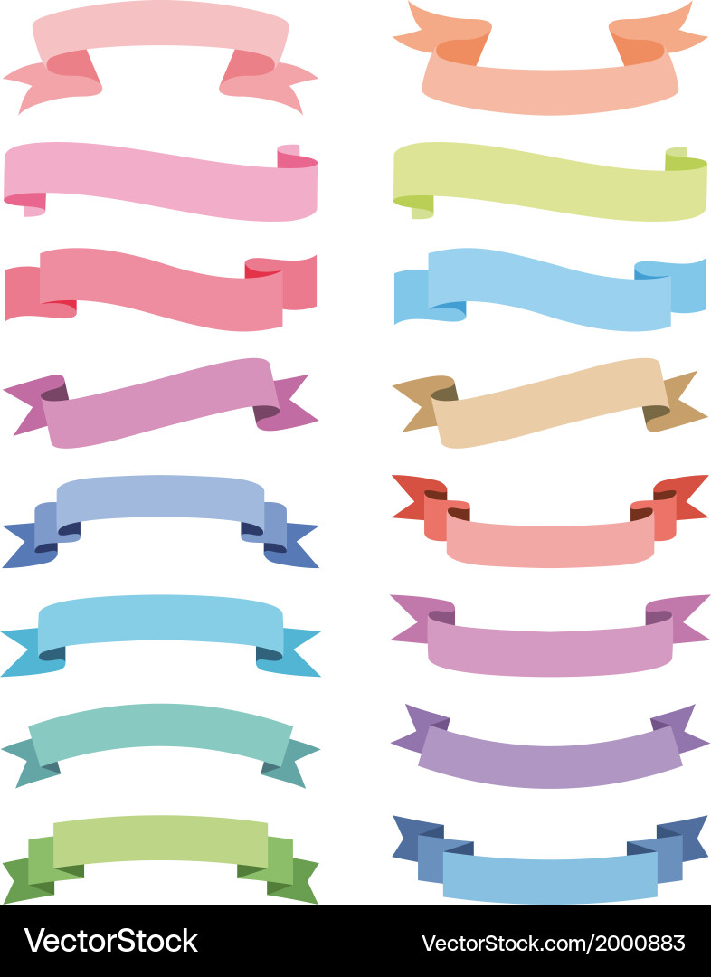 Colorful Ribbon Set Royalty Free Vector Image - VectorStock
