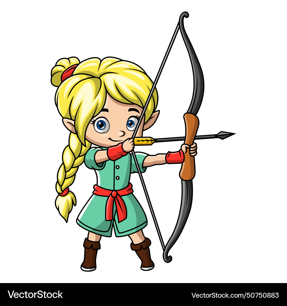 Cute girl are playing archery Royalty Free Vector Image