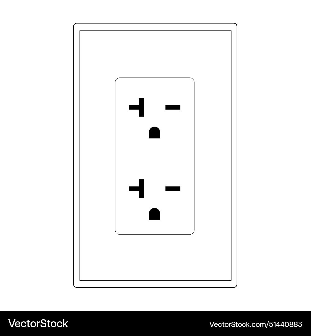 Double us electric power wall outlet 20a concept Vector Image