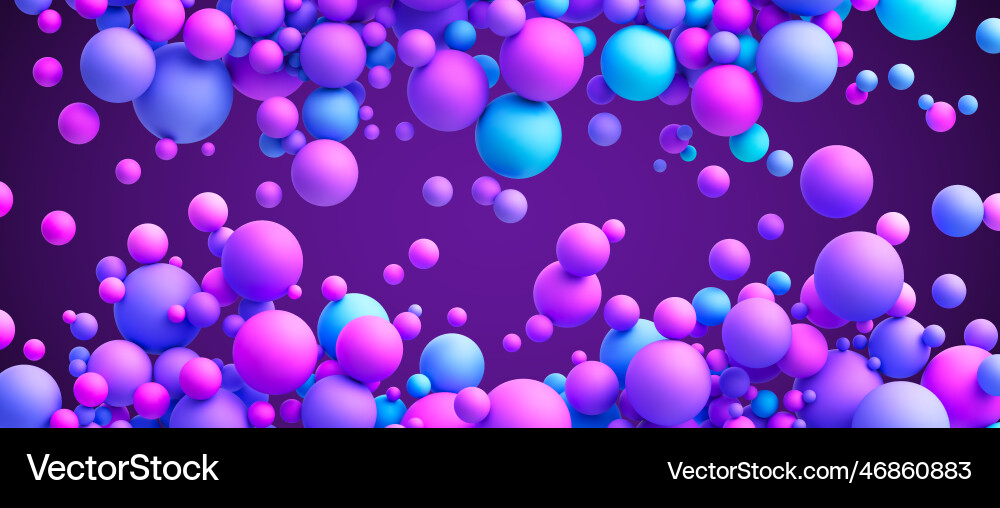 Dreamy neon gradient flying spheres Royalty Free Vector