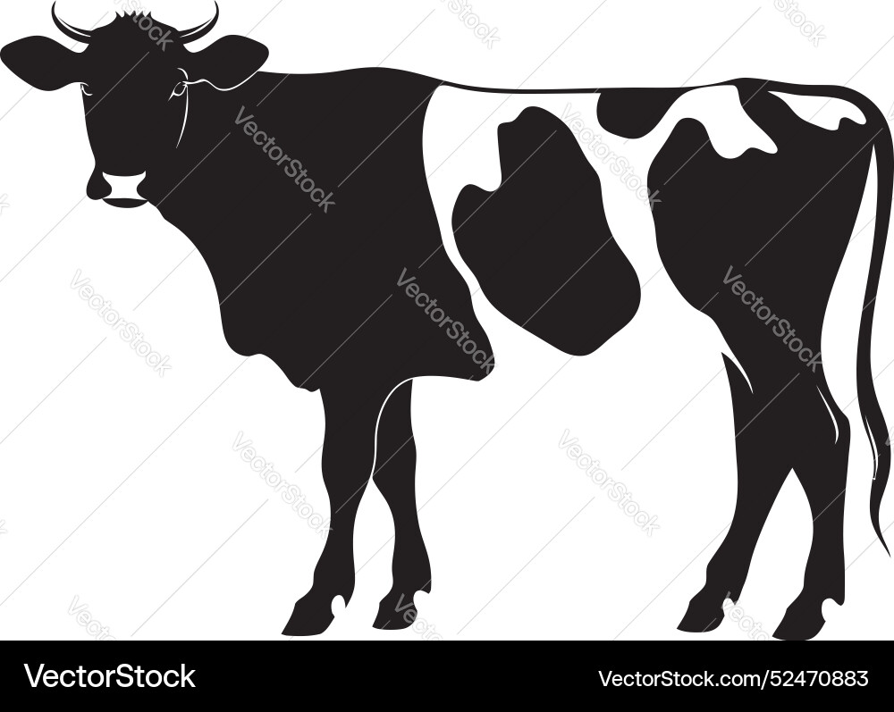 Farmstead elegance full body cow logo design Vector Image