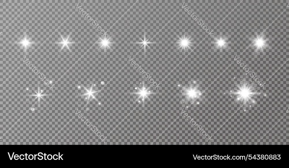 Glowing lights effect glitter sparkle isolated Vector Image