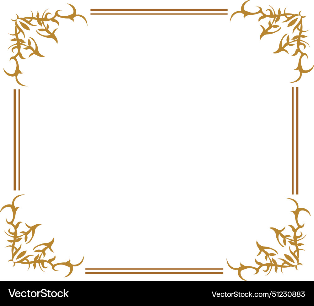 Gold retangelretangel borderretangelretanglede Vector Image