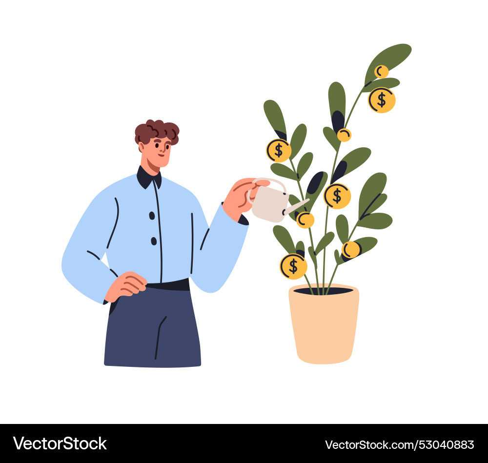 Growing and increasing wealth investment concept Vector Image