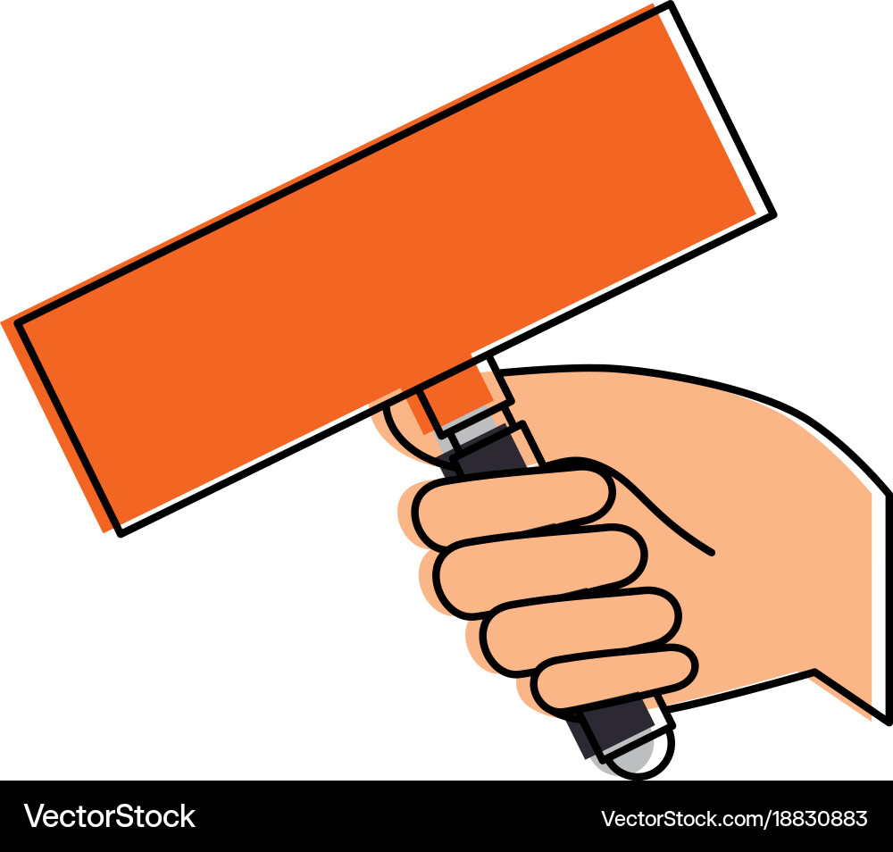 Hand with banner icon Royalty Free Vector Image