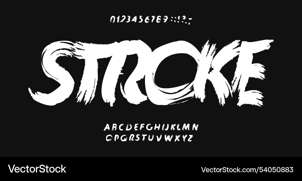Heavy handdrawn alphabet grunge brush letters Vector Image