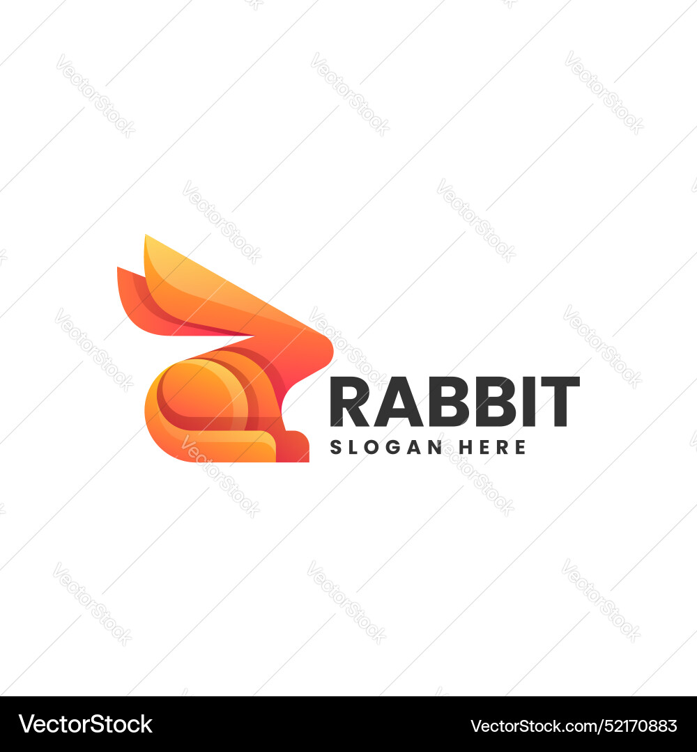 Logo rabbit gradient colorful style Royalty Free Vector
