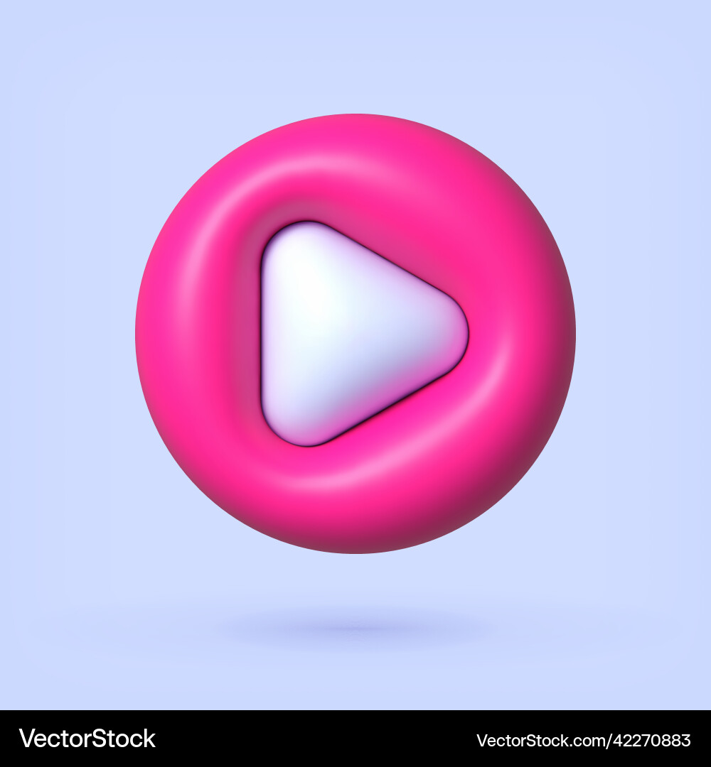 Play button 3d render modern banner Royalty Free Vector