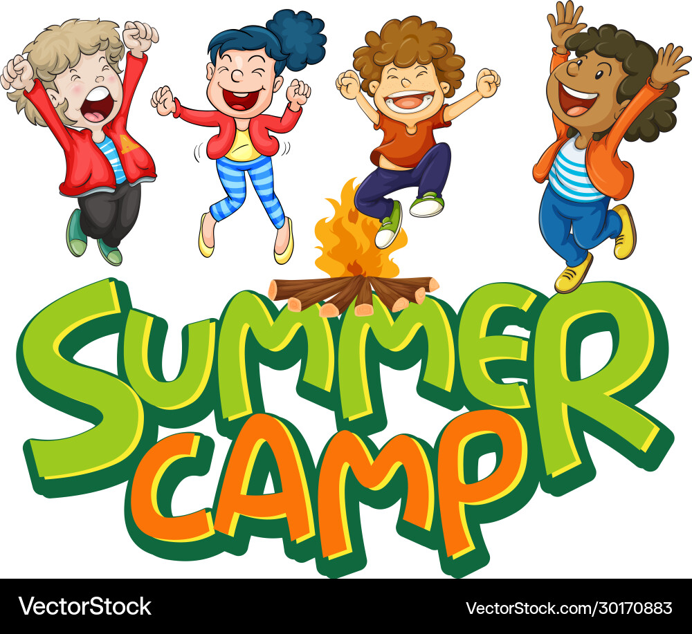 Summer Camp Font - Word Art Royalty Free Vector Image