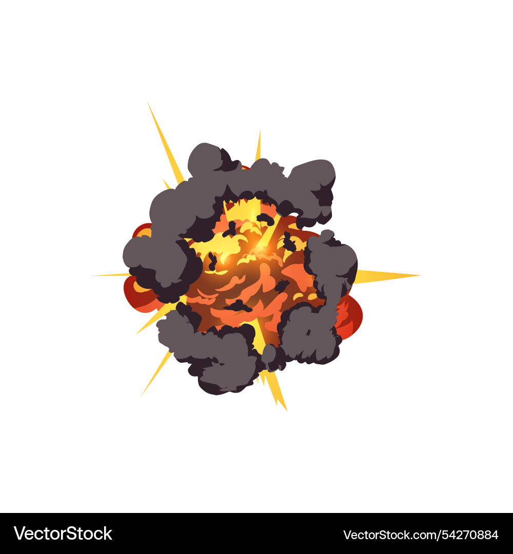 An explosion with smoke Royalty Free Vector Image