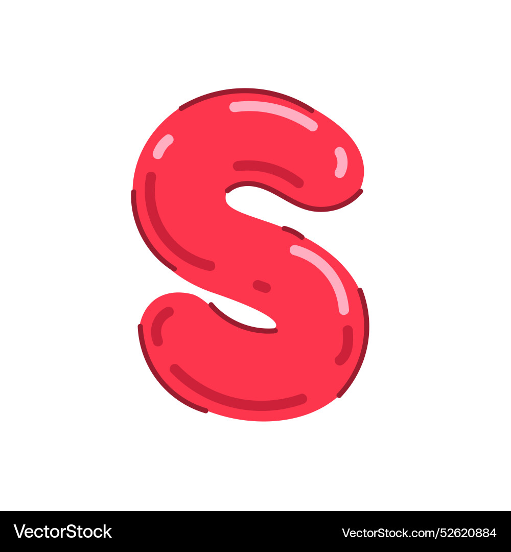 Colorful letter s kid font Royalty Free Vector Image
