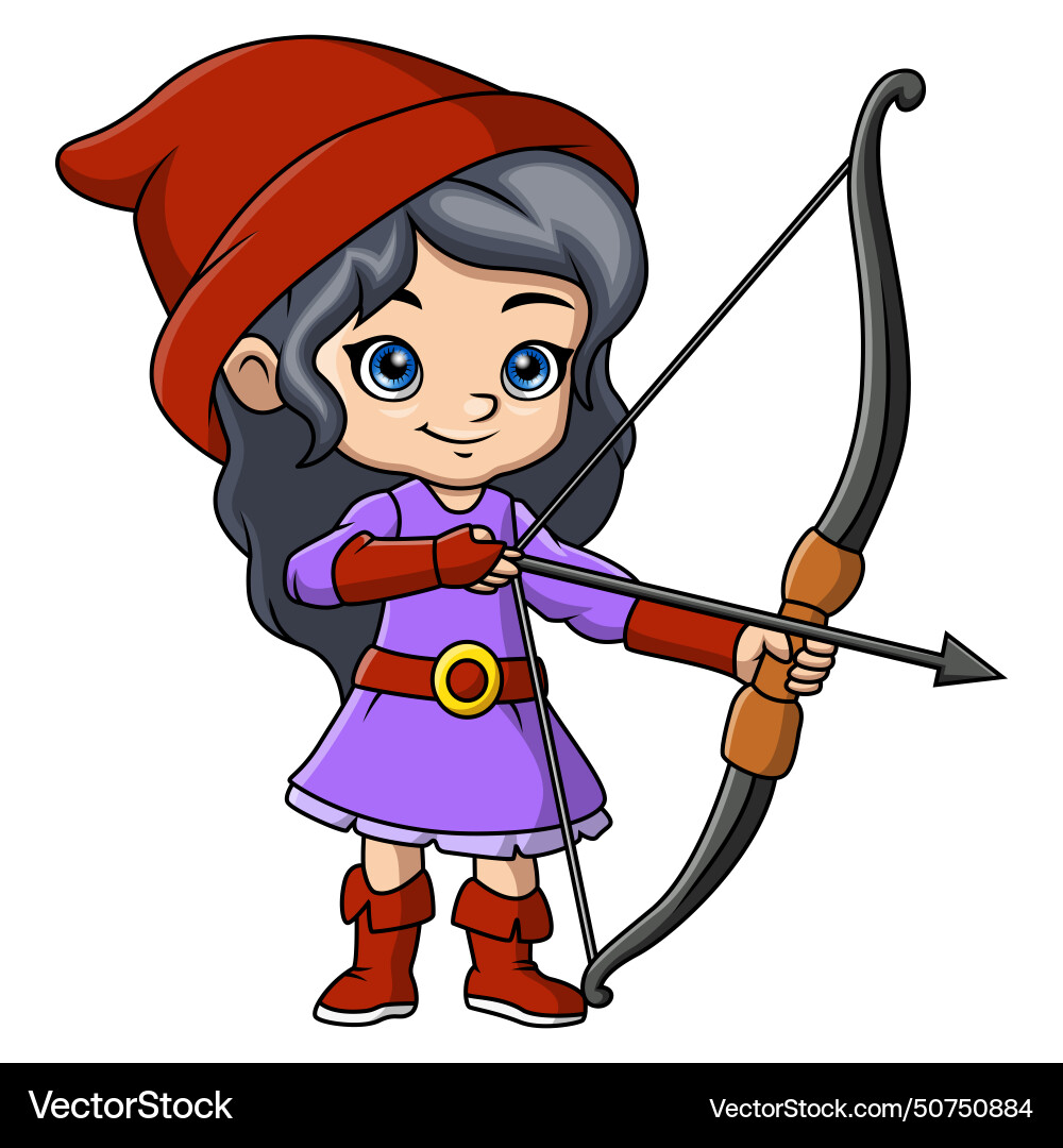 Cute girl are playing archery Royalty Free Vector Image