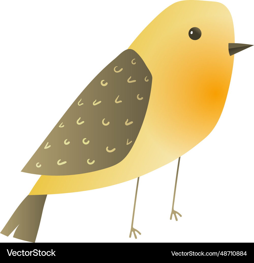 Cute little bird hand drawn clip art for kids Vector Image