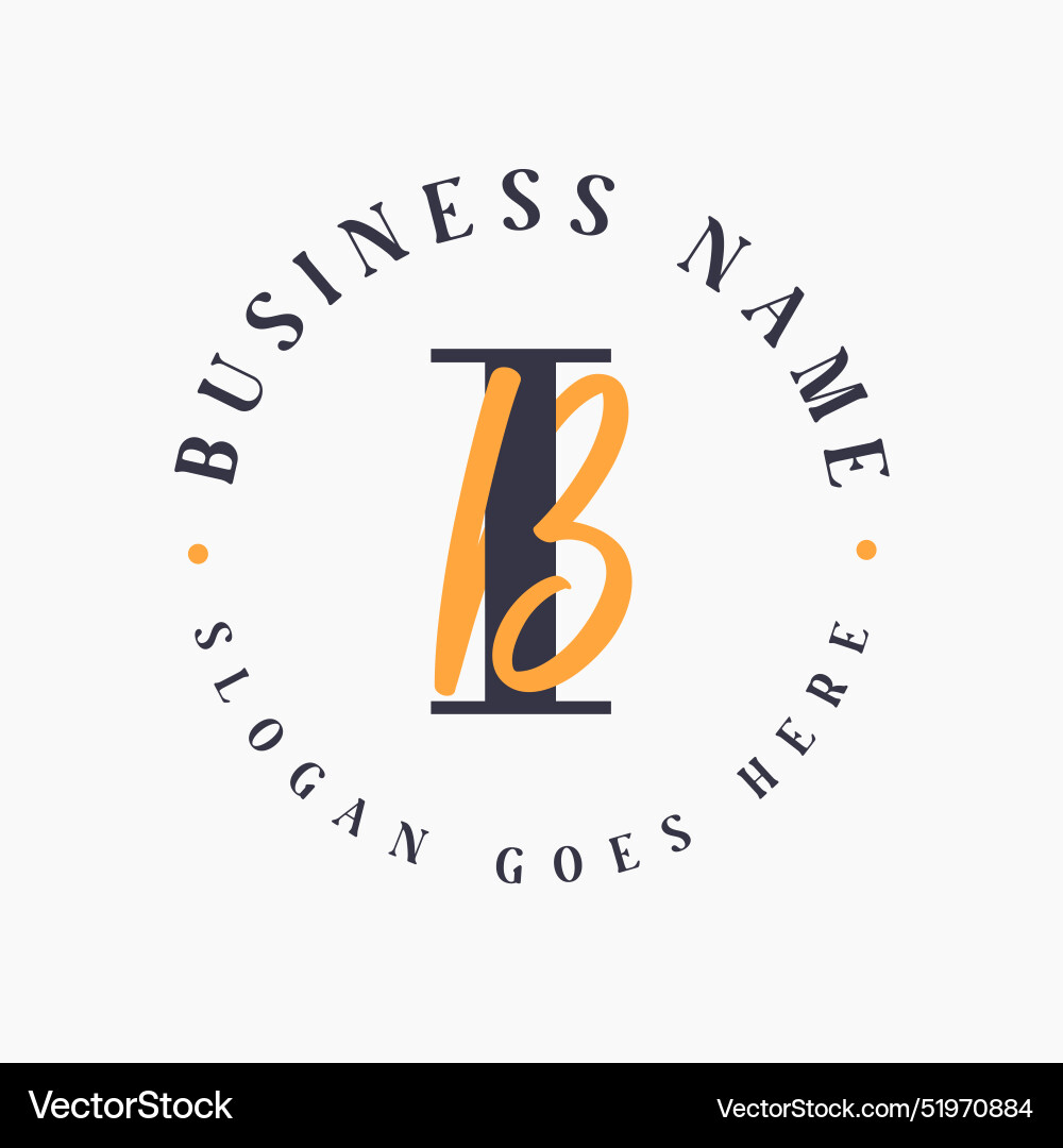 Elegant letter ib initials logo for corporate Vector Image