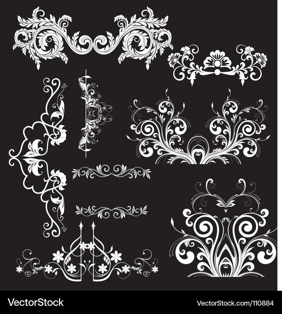 Floral elements Royalty Free Vector Image - VectorStock