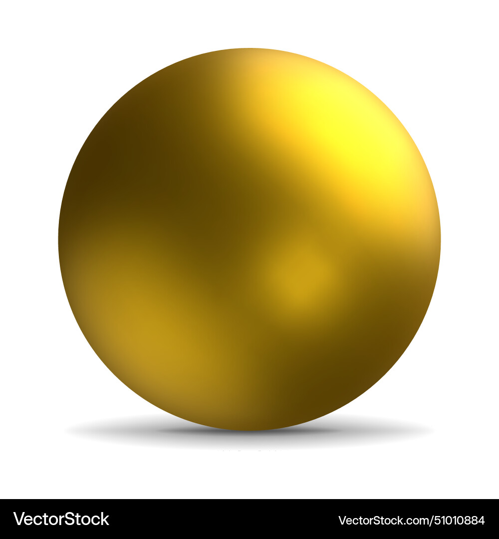Golden sphere or ball isolated on a white Vector Image