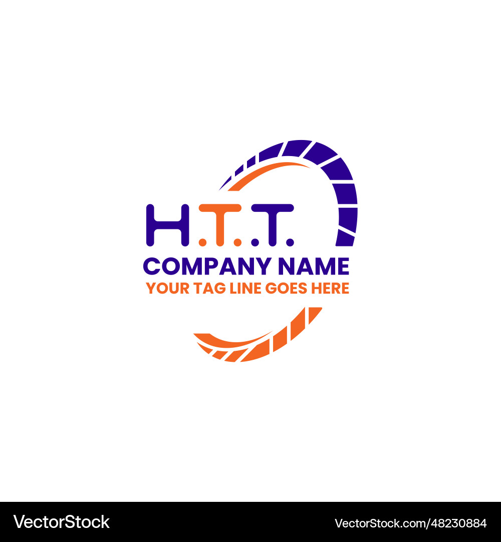 Htt Letter Logo Creative Design With Graphic Vector Image