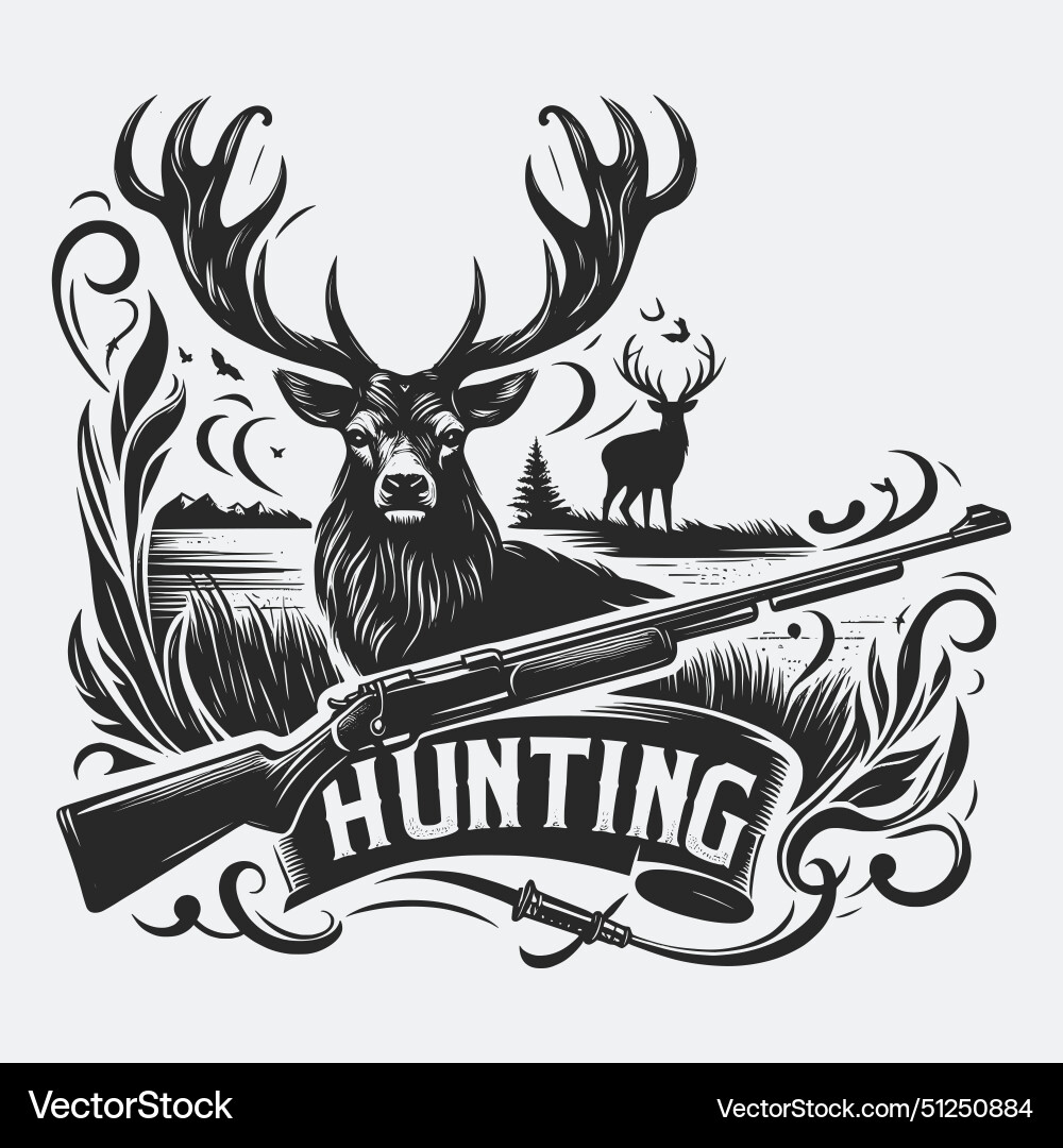 Hunting life svg silhouette file Royalty Free Vector Image