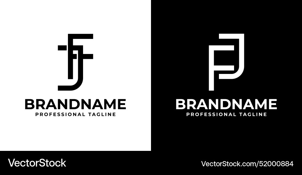 Letters jf and fj monogram logo suitable for any Vector Image
