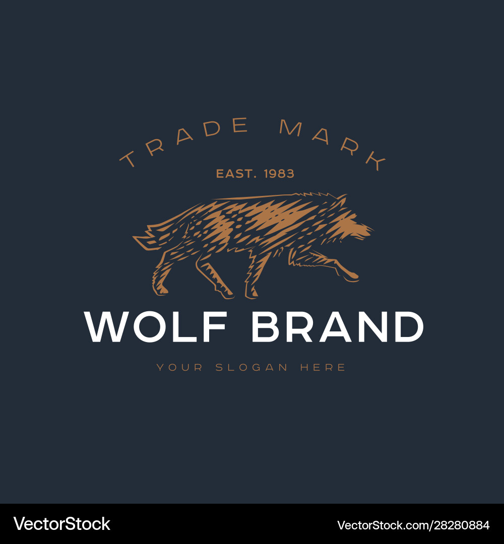 Logotype wolf Royalty Free Vector Image - VectorStock