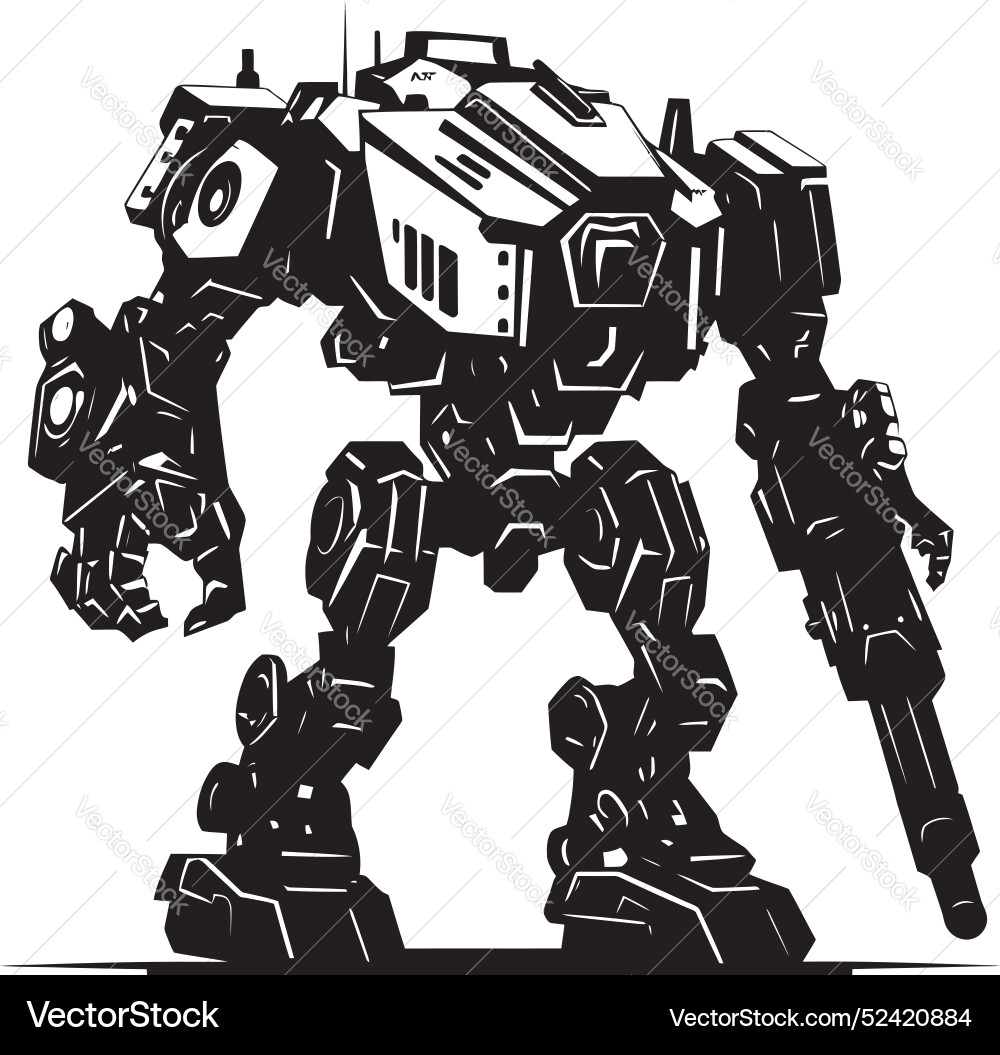 Mechanical enforcer war logo design combat Vector Image