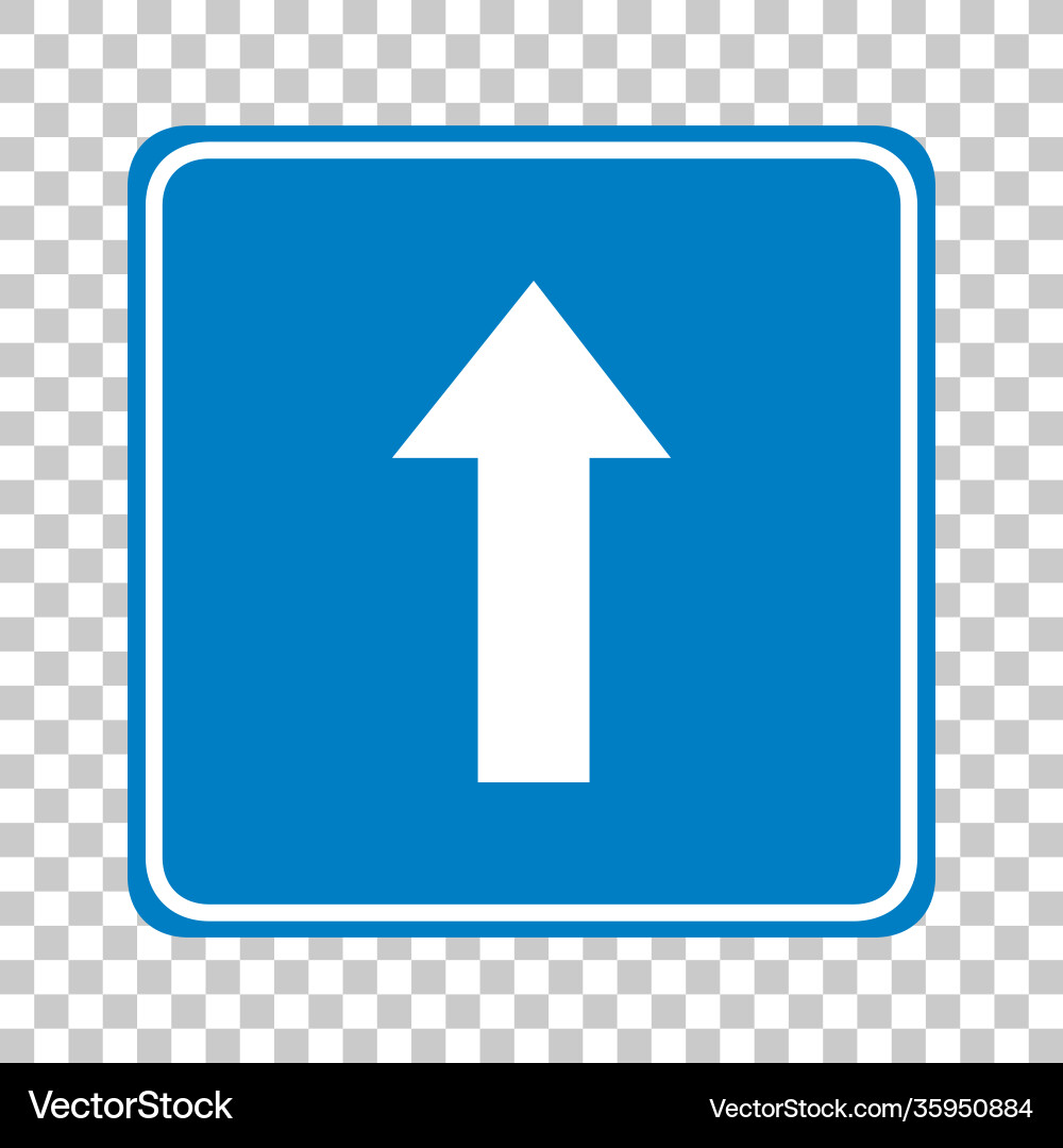 One way traffic sign isolated on transparent Vector Image