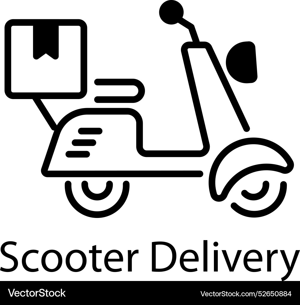 Scooter delivery Royalty Free Vector Image - VectorStock