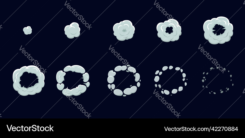 Smoke Explosion Animation Royalty Free Vector Image