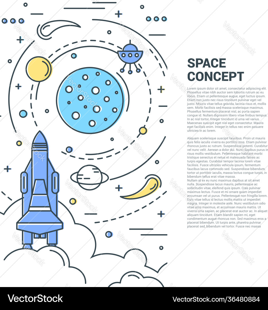 Space vertical line art concept Royalty Free Vector Image