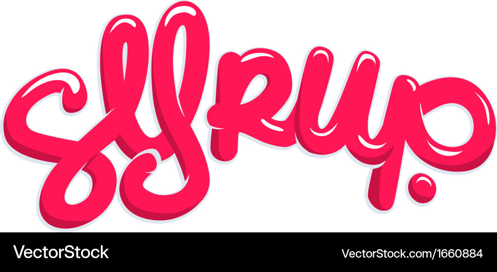 Syrup text Royalty Free Vector Image - VectorStock
