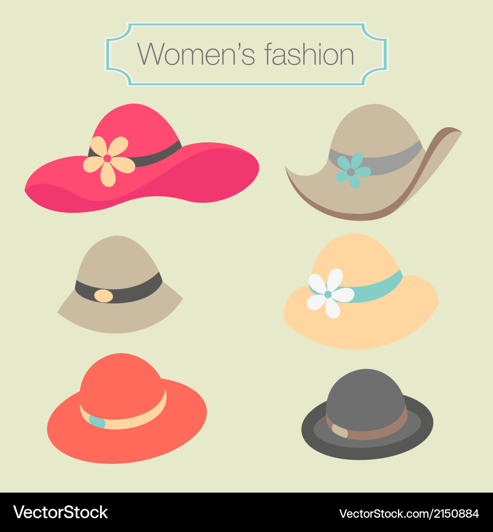 Women's Hat Collection Royalty Free Vector Image