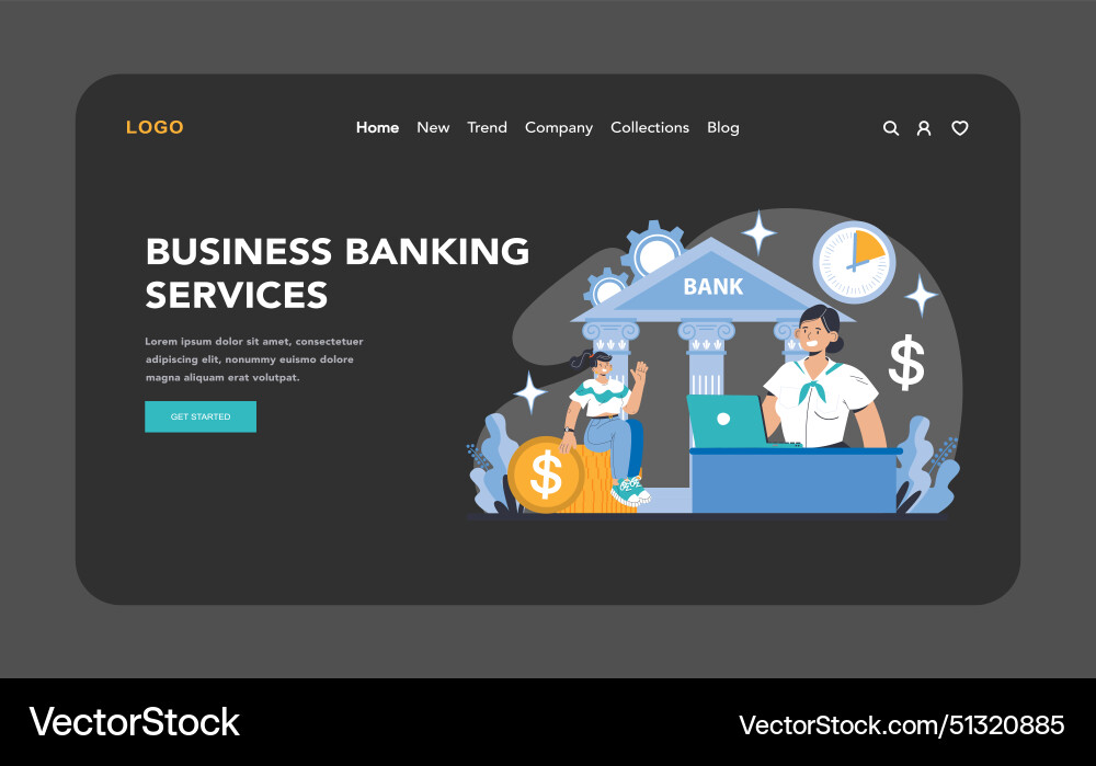 Bank services concept flat Royalty Free Vector Image