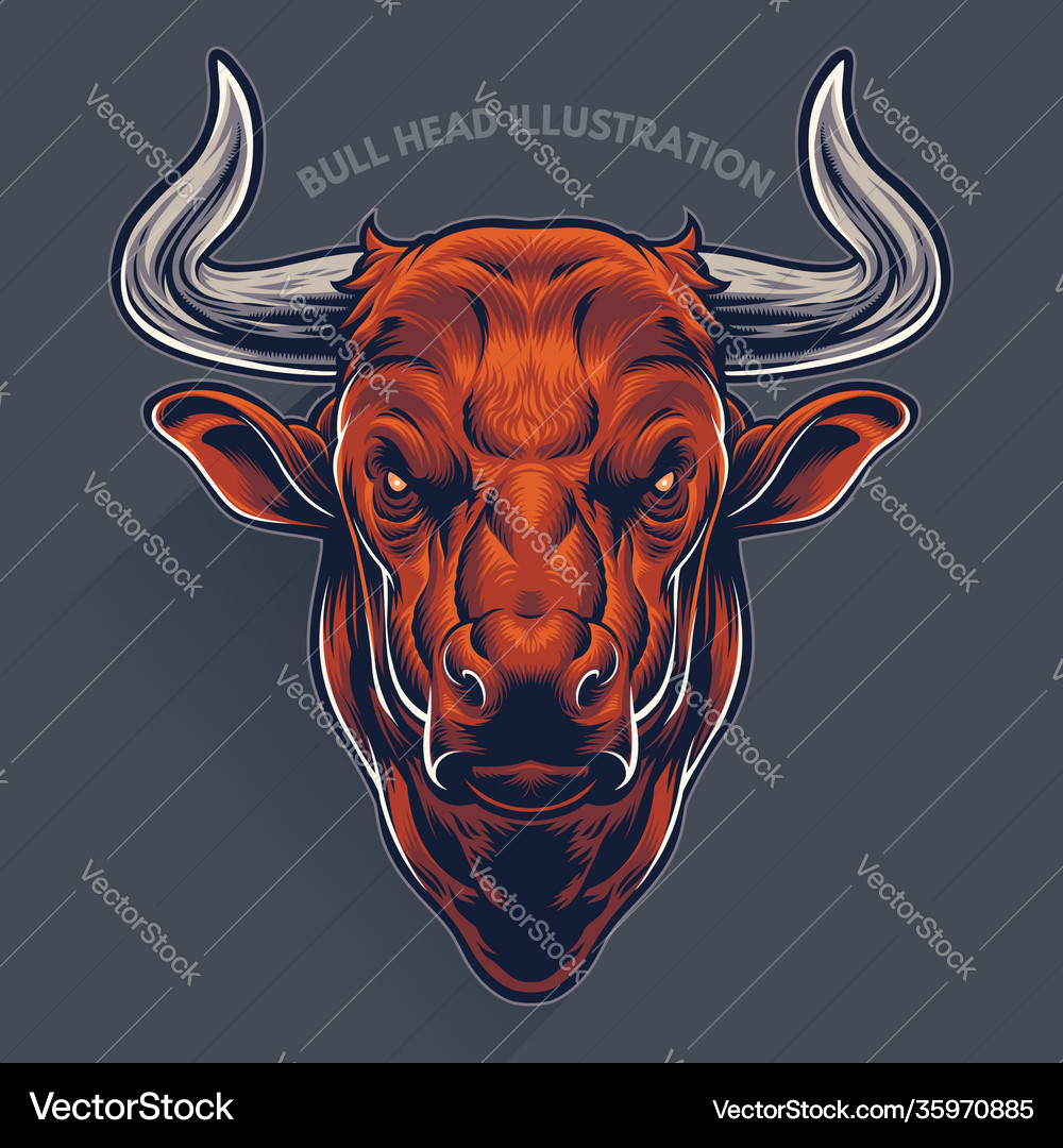 Bull head Royalty Free Vector Image - VectorStock