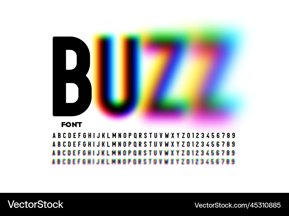 Buzz Blurry Font Royalty Free Vector Image - VectorStock