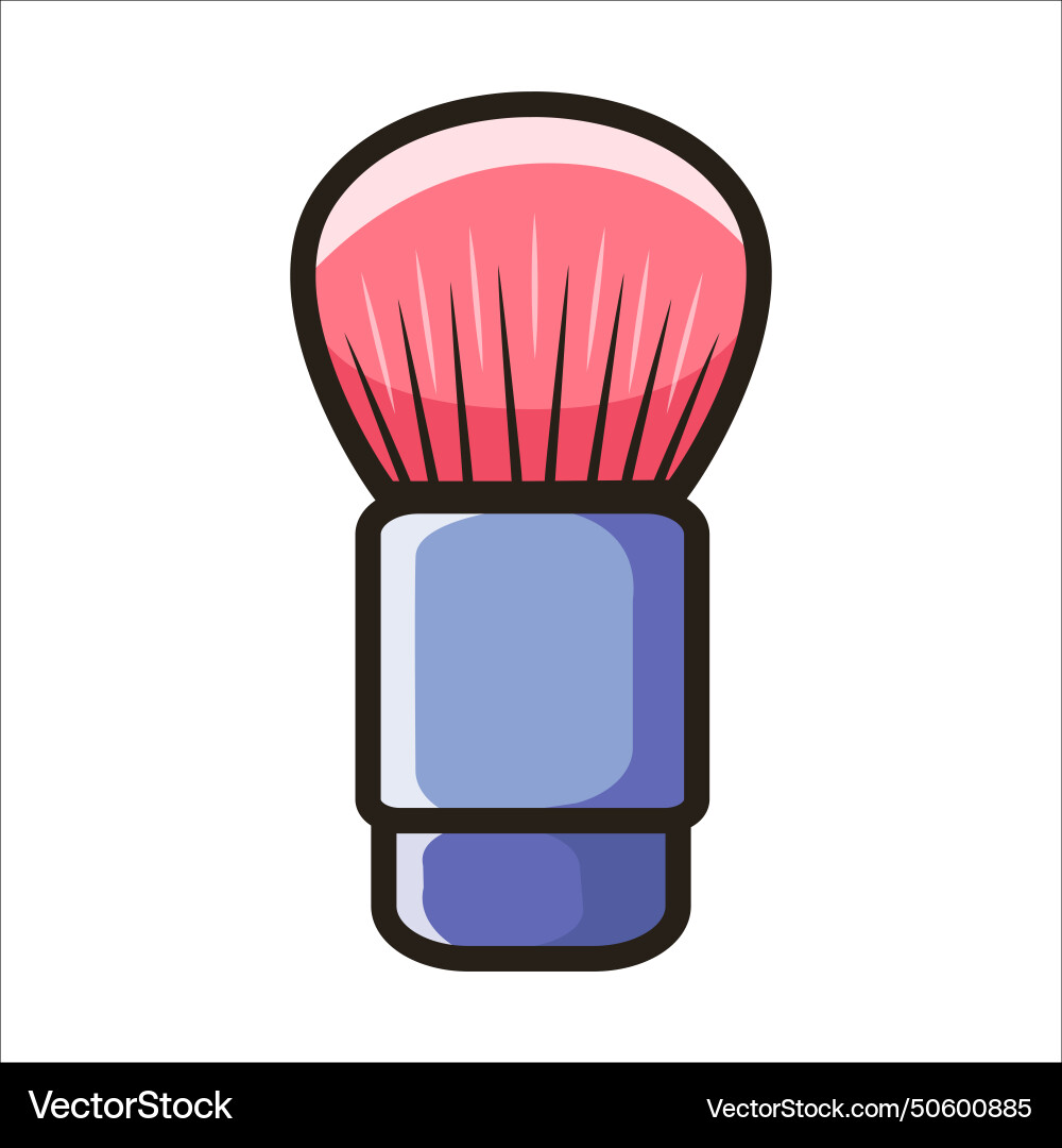 Cartoon brush powder blush Royalty Free Vector Image