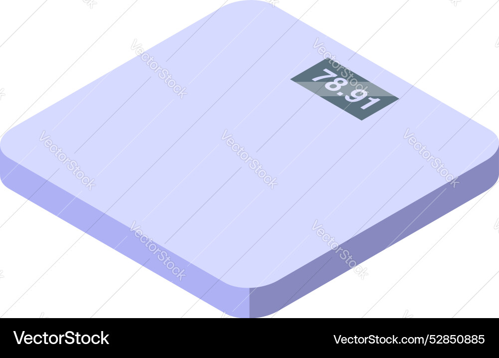 Digital bathroom scale displaying weight Vector Image